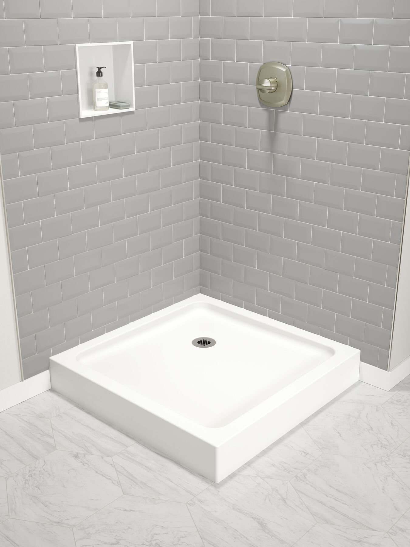 36" x 36" Shower Base in High Gloss White B710912-3636-WH | Delta Faucet