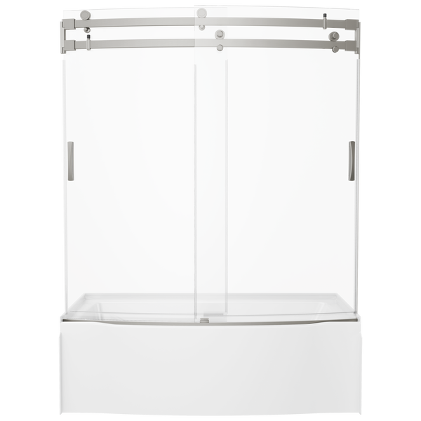 60x32 Alcove Bathtub with Door Bundle - Left Drain Curve in Stainless ...