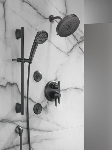 Shower Flange in Matte Black RP6025BL | Delta Faucet