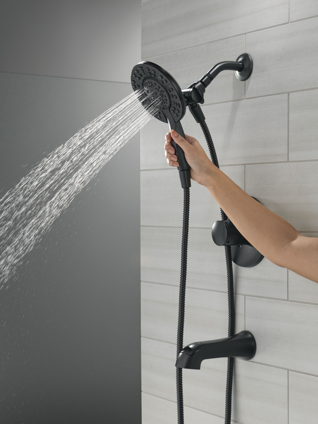 Tub Shower Trim with Universal Rough Bundle in Matte Black FVS2-AB2601 ...
