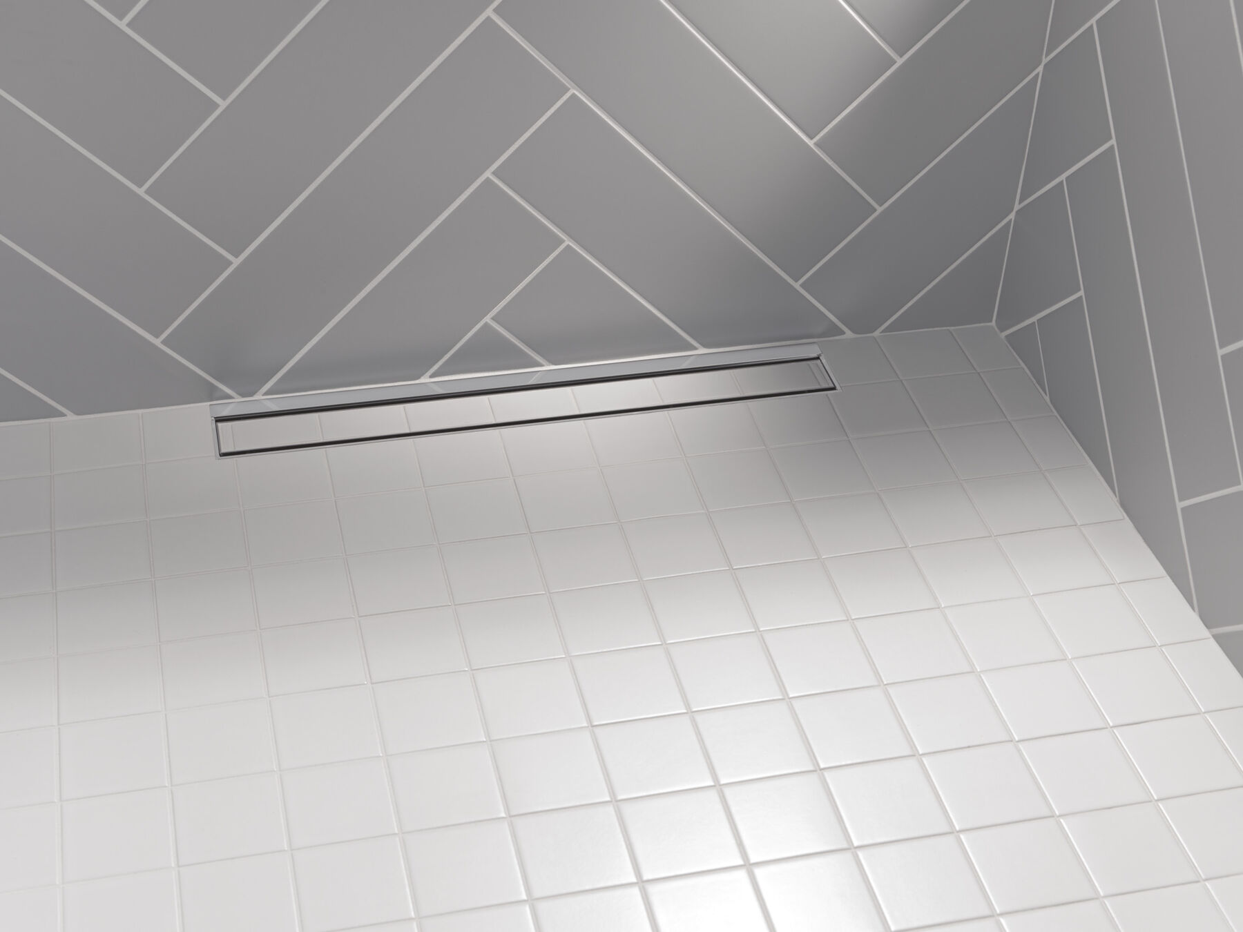 24" Linear Shower Drain Wall Edge in Chrome DT0732470 | Delta Faucet