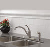 Single Handle Kitchen Faucet with Spray in Stainless 440-SS-DST | Delta ...