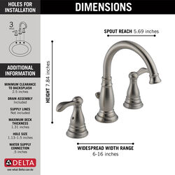 Two Handle Widespread Bathroom Faucet (Recertified) in Spotshield ...