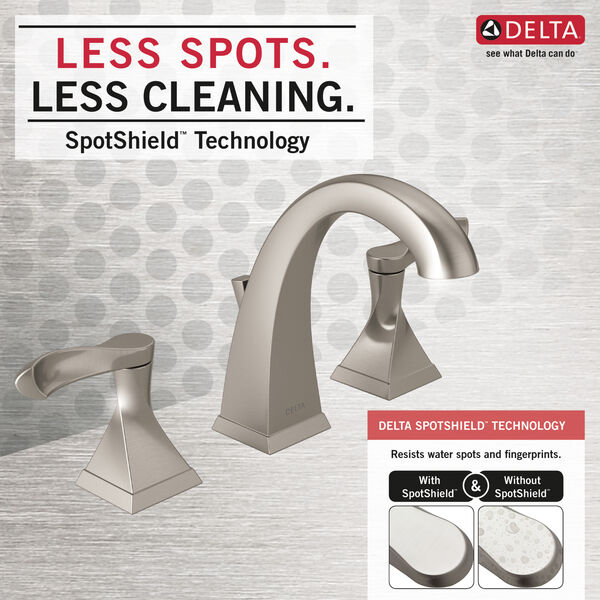 Two Handle Widespread Bathroom Faucet (Recertified) in Spotshield Brushed Nickel 35741-SP-DST-R ...