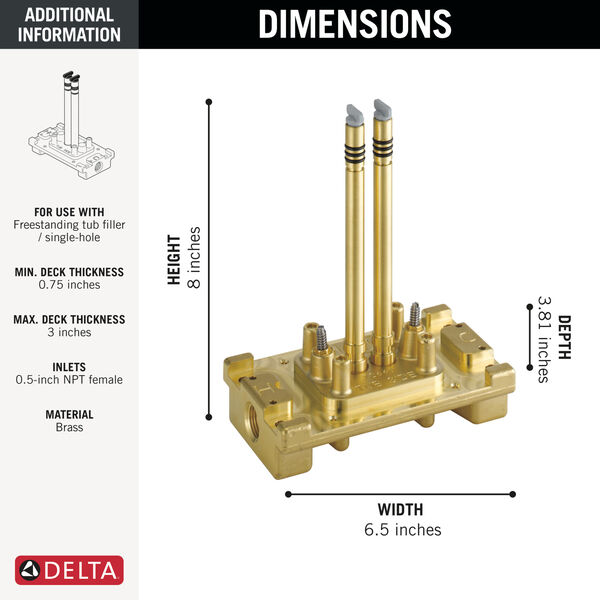 Floor Mount Tub Filler - Rough with Stops R4700-FLWS | Delta Faucet