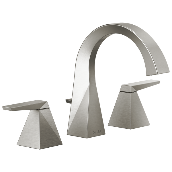 Two Handle Widespread Bathroom Faucet in Lumicoat® Stainless 35546-SS-PR-MPU-DST | Delta Faucet