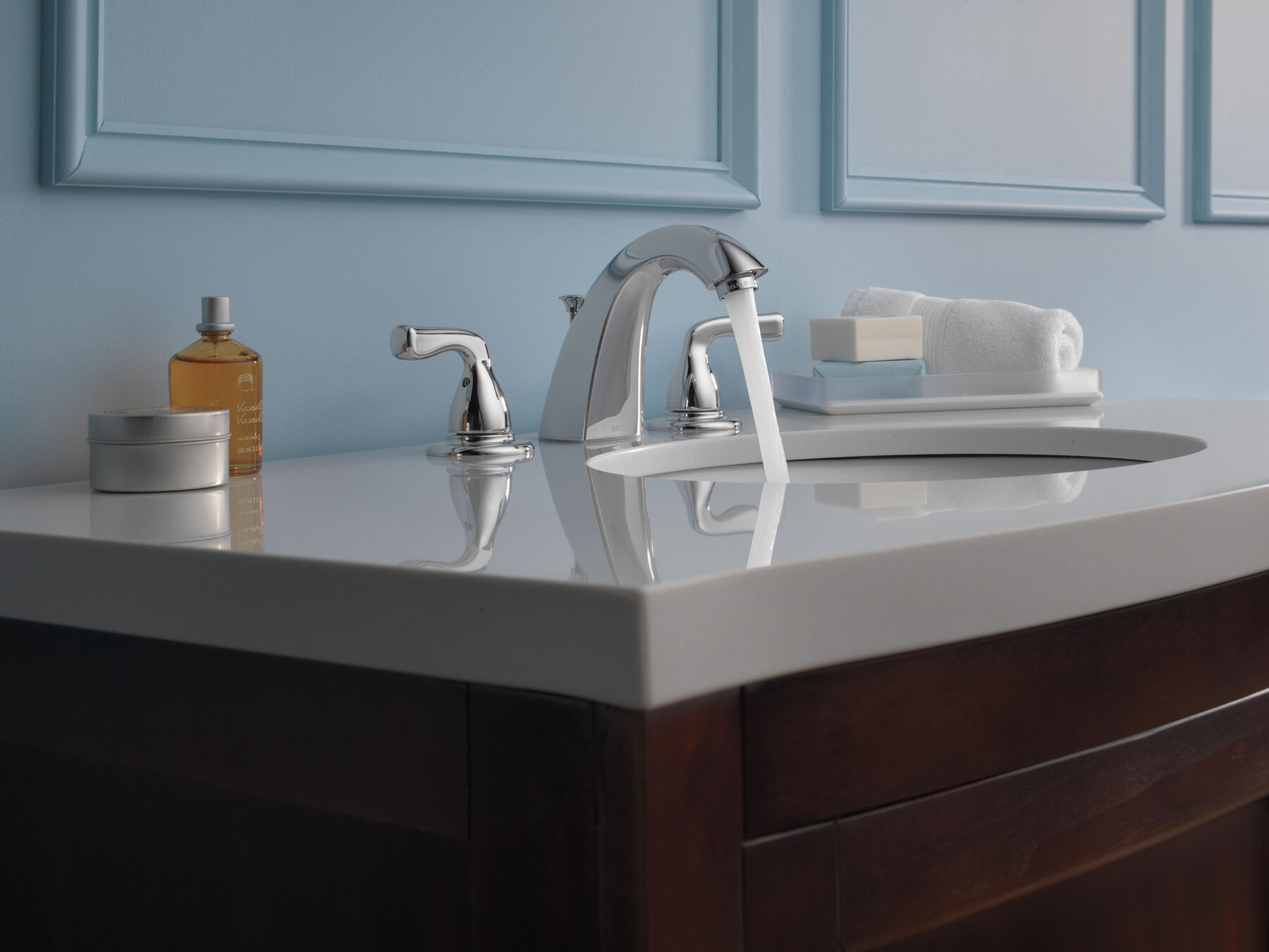 Two Handle Widespread Bathroom Faucet in Chrome B3511LF-PPU-ECO | Delta ...