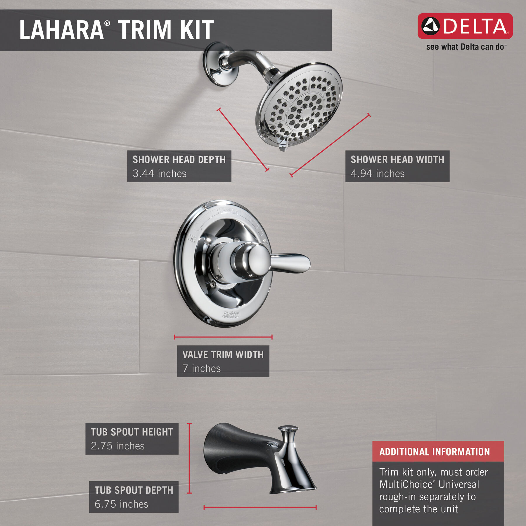 Monitor® 14 Series Tub & Shower Trim in Chrome T14438 | Delta Faucet