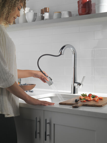 Single Handle Pull-Down Bar/Prep Faucet in Lumicoat® Chrome 9991-PR-DST ...