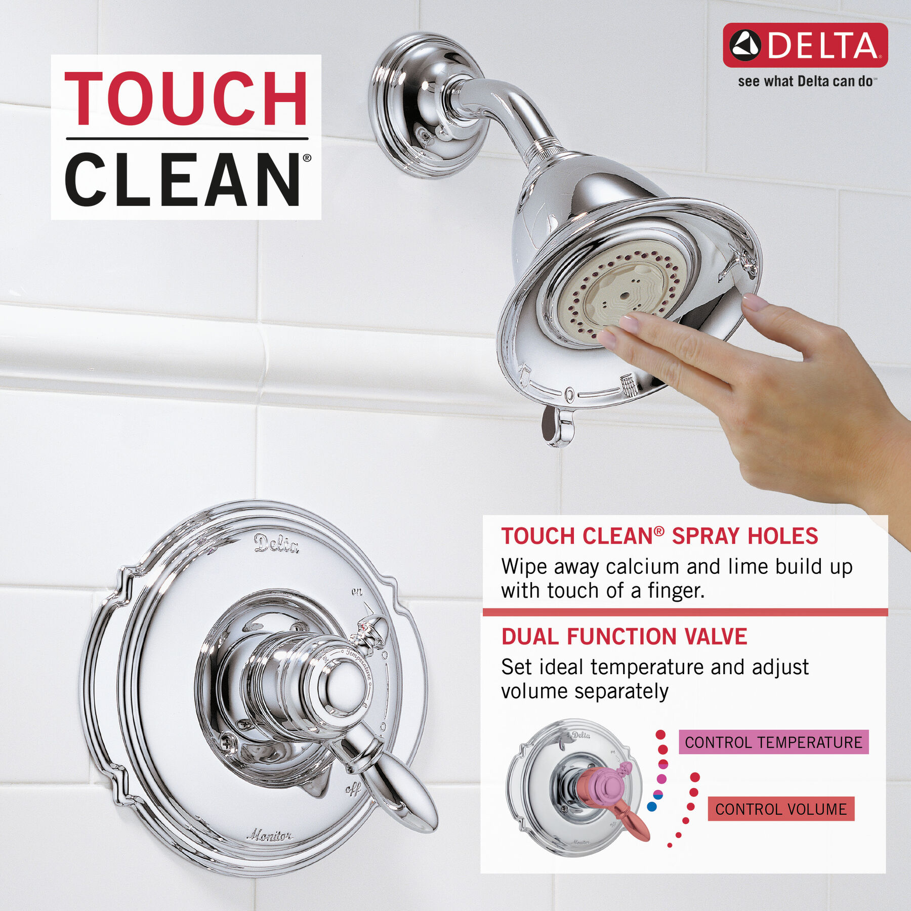 Monitor® 17 Series Shower Trim in Chrome T17255 | Delta Faucet