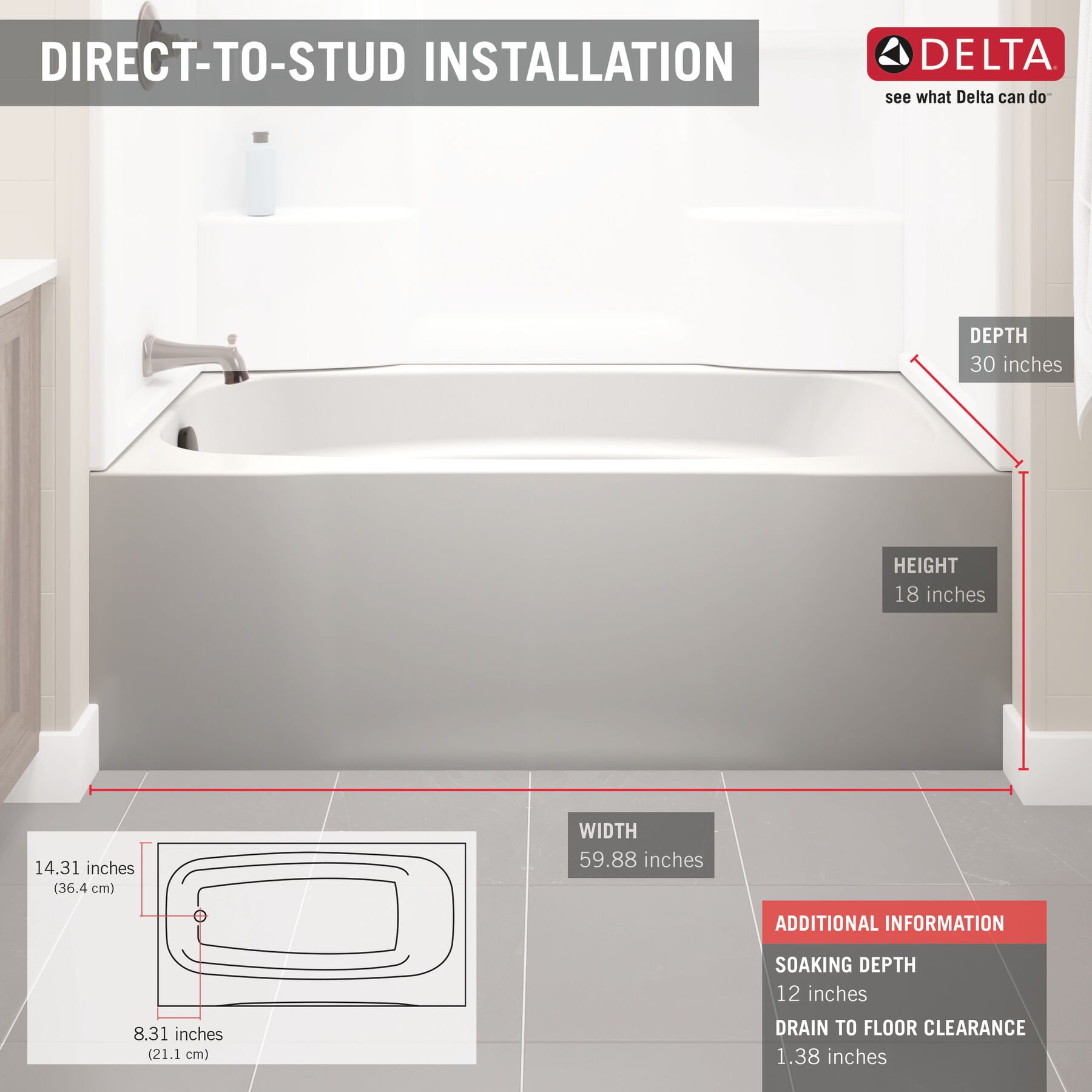 ProCrylic 60 in. x 30 in. Left Hand Tub in High Gloss White B10513 ...