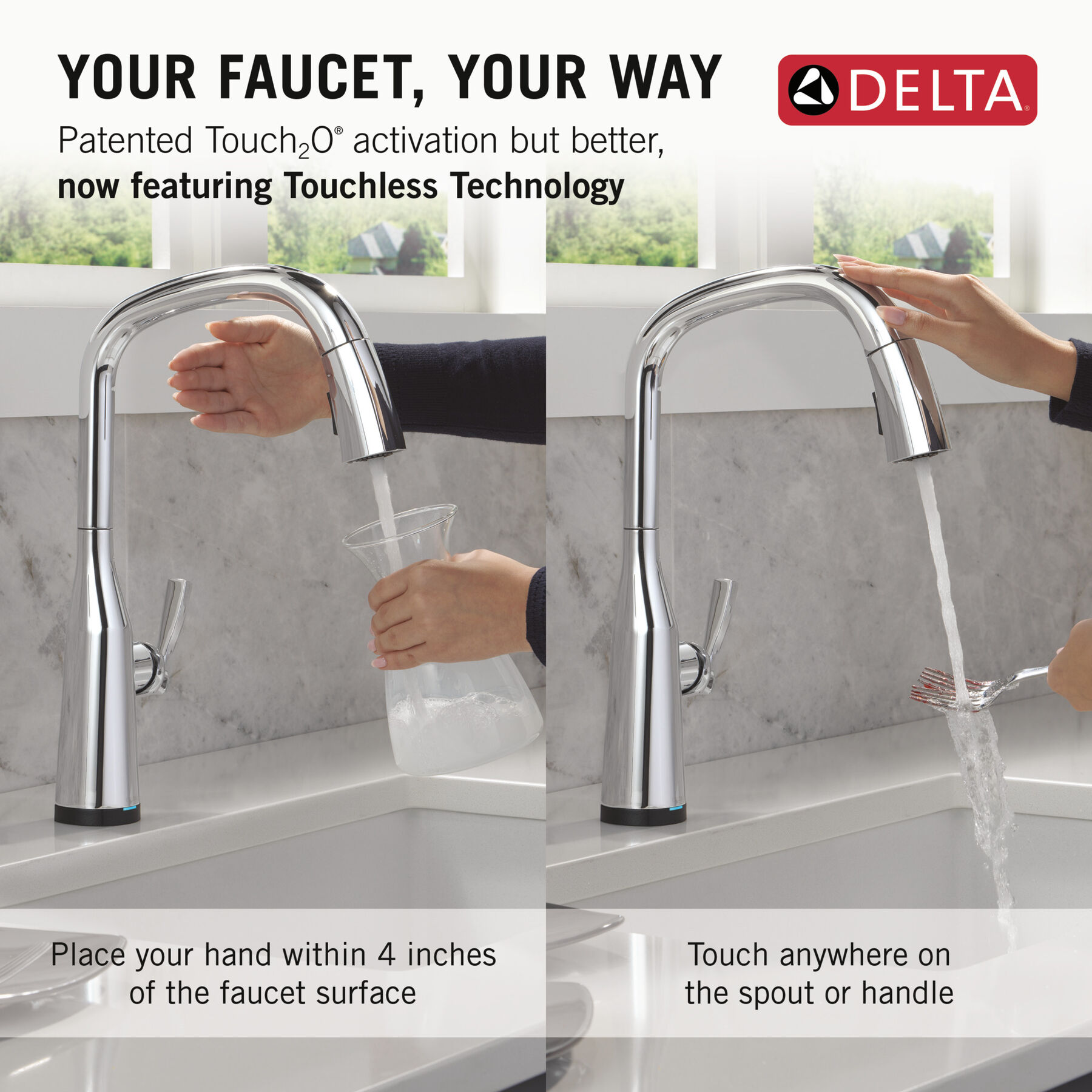 Touch2O® Technology Kitchen Faucet with Touchless Technology in ...