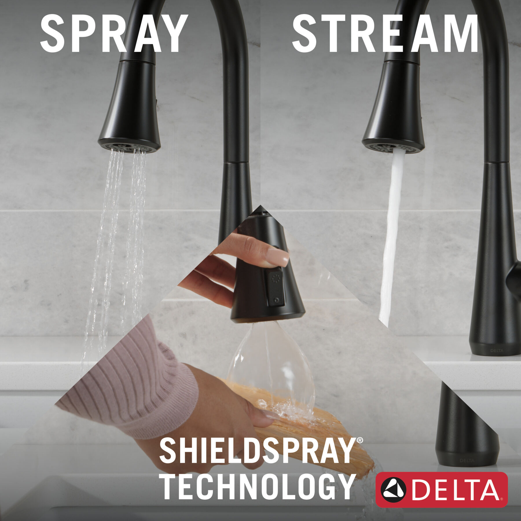 Single Handle Pull-Down Kitchen Faucet with ShieldSpray Technology in ...