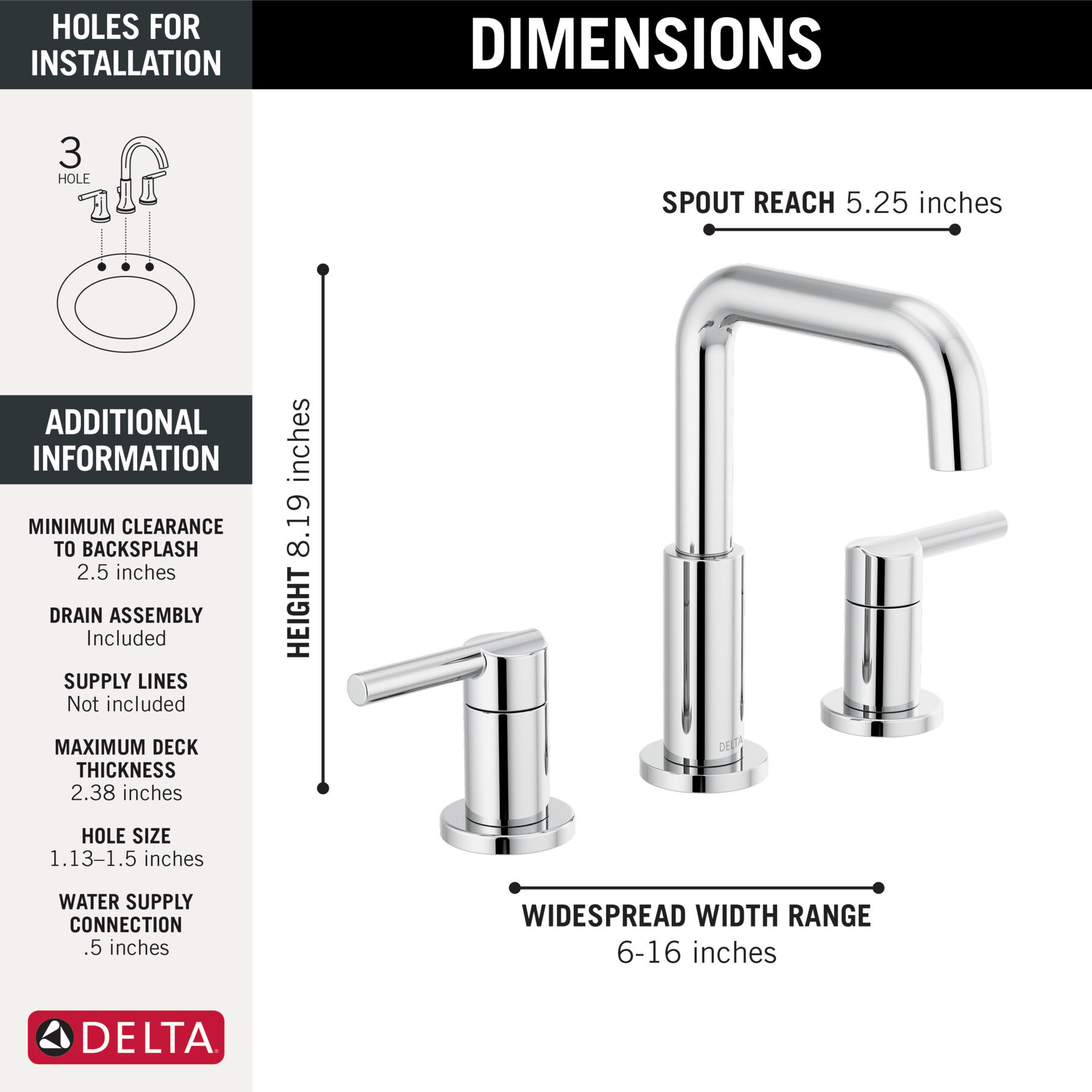 Widespread Lavatory Faucet with Shower Trim Bundle - 14 Series in ...