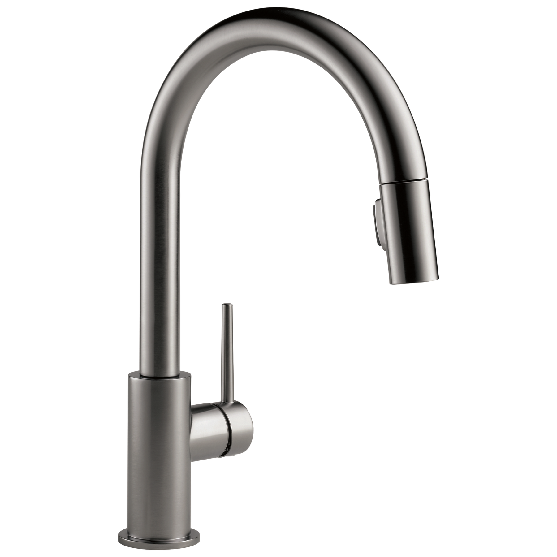 Single Handle Pull-Down Kitchen Faucet in Black Stainless 9159-KS-DST ...