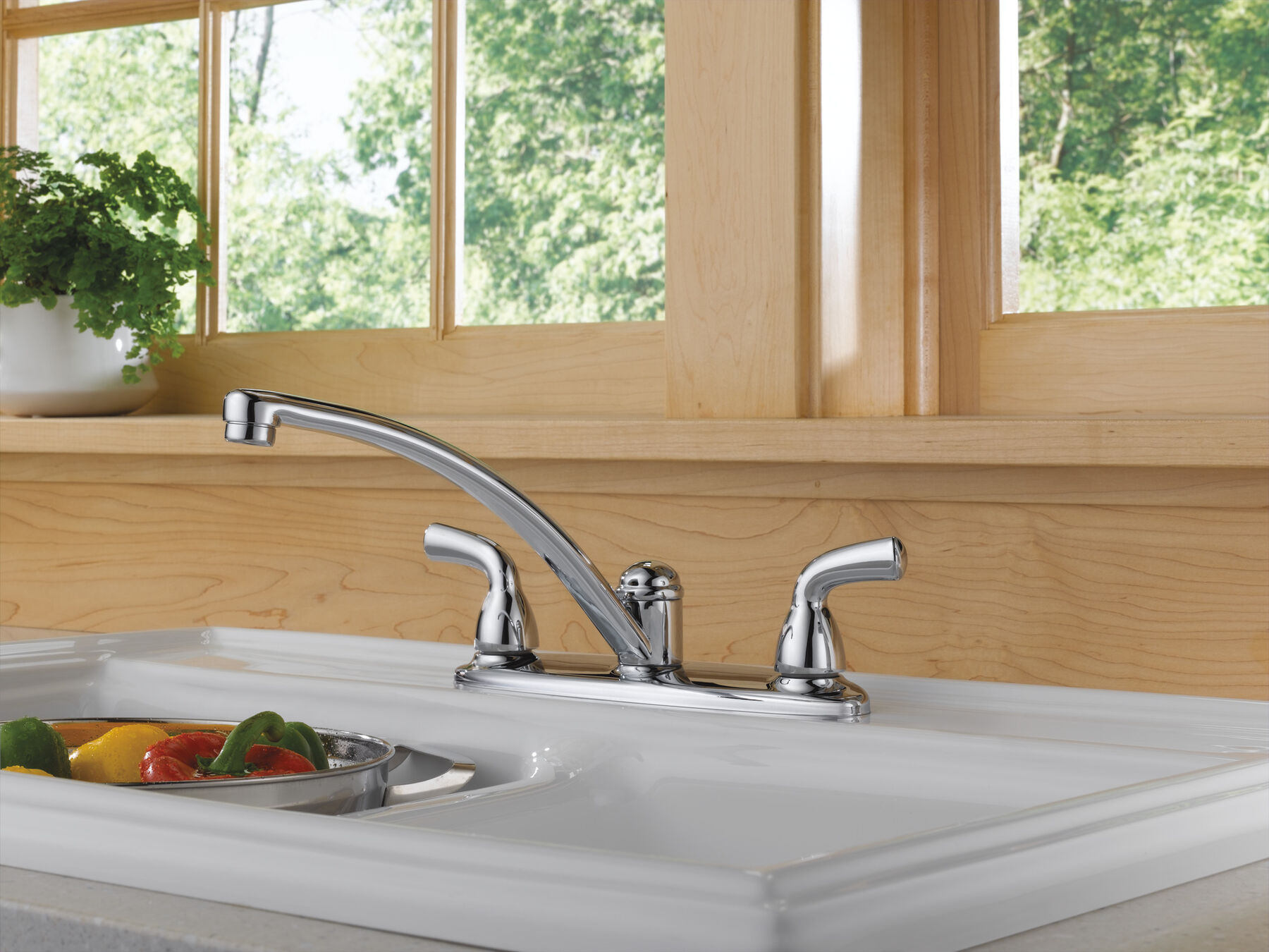 Two Handle Kitchen Faucet in Chrome B2310LF | Delta Faucet