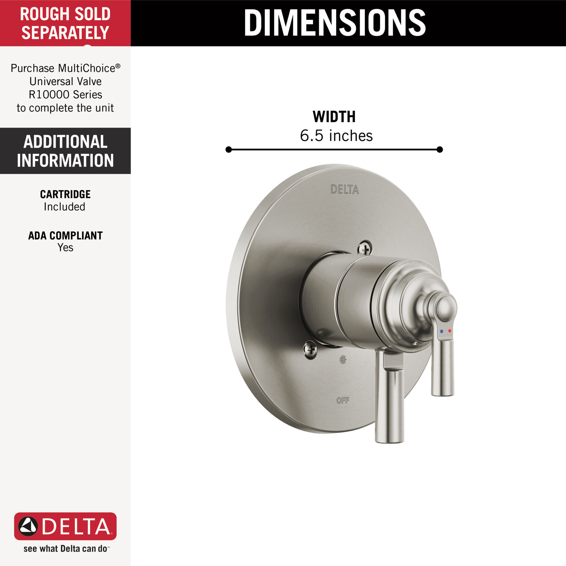 Monitor® 17 Series Valve Trim Only in Stainless T17035-SS | Delta Faucet
