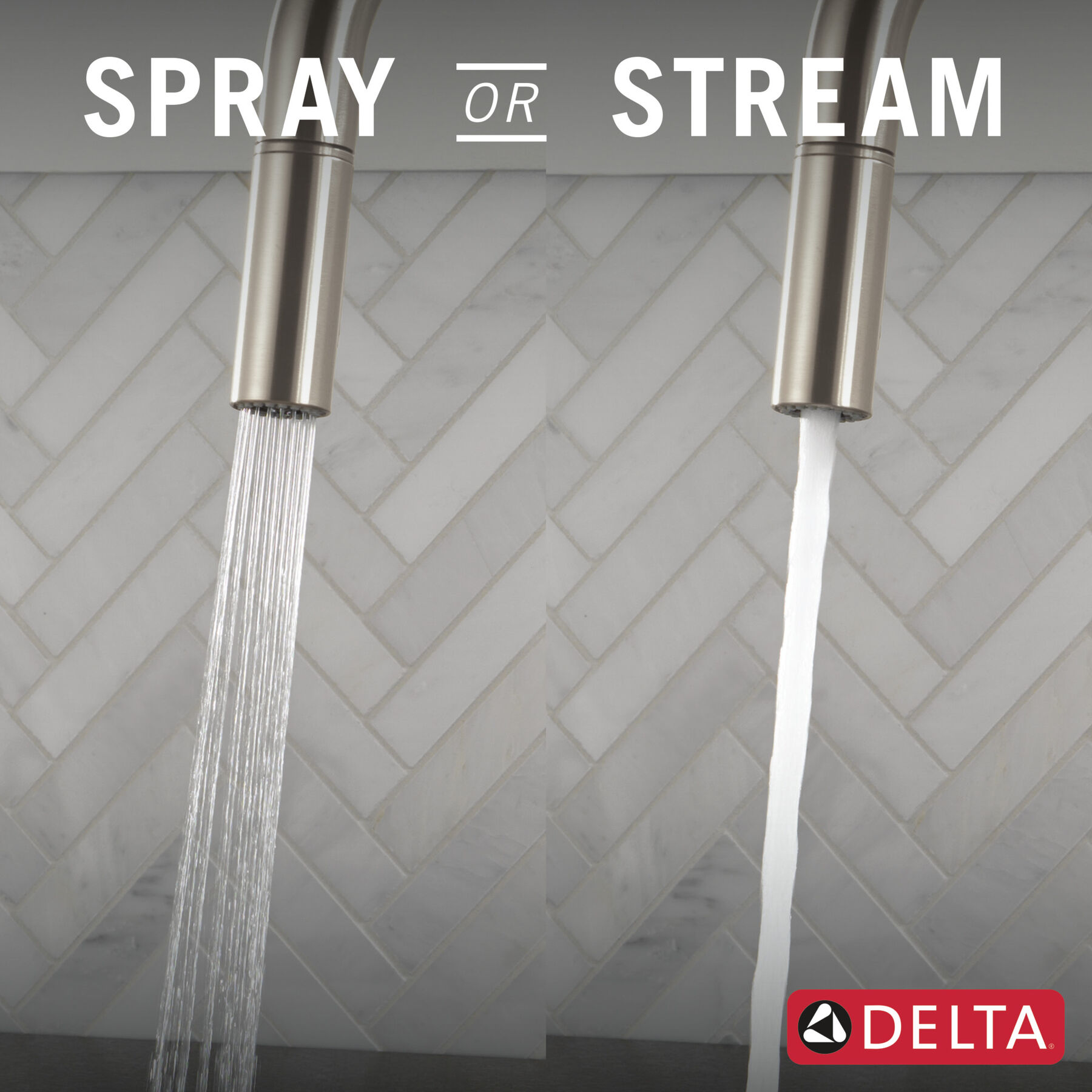 Single Handle Pull-Down Kitchen Faucet in Stainless 19868LF-SS | Delta ...