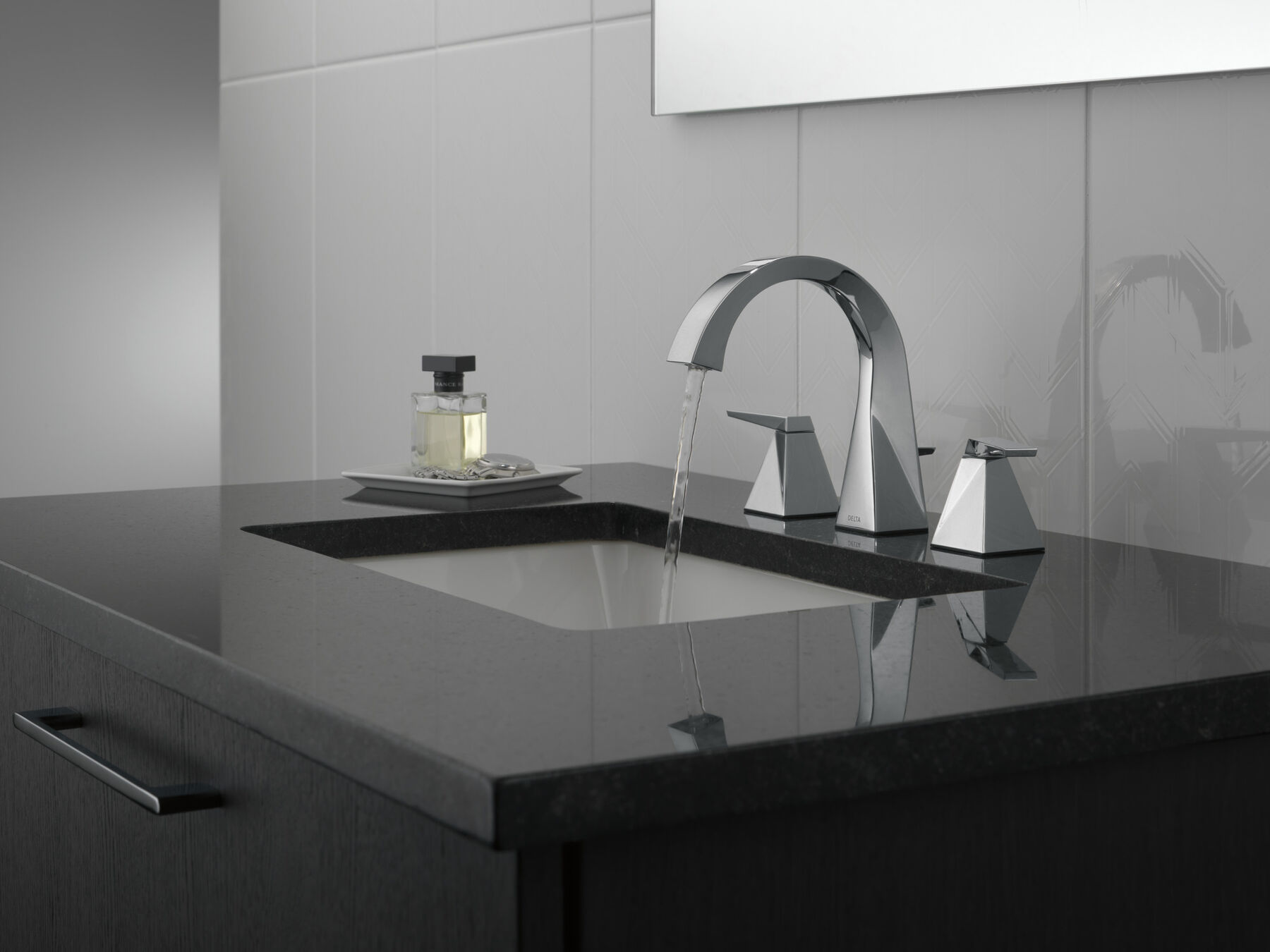 Two Handle Widespread Bathroom Faucet in Lumicoat® Chrome 35546-PR-MPU-DST | Delta Faucet