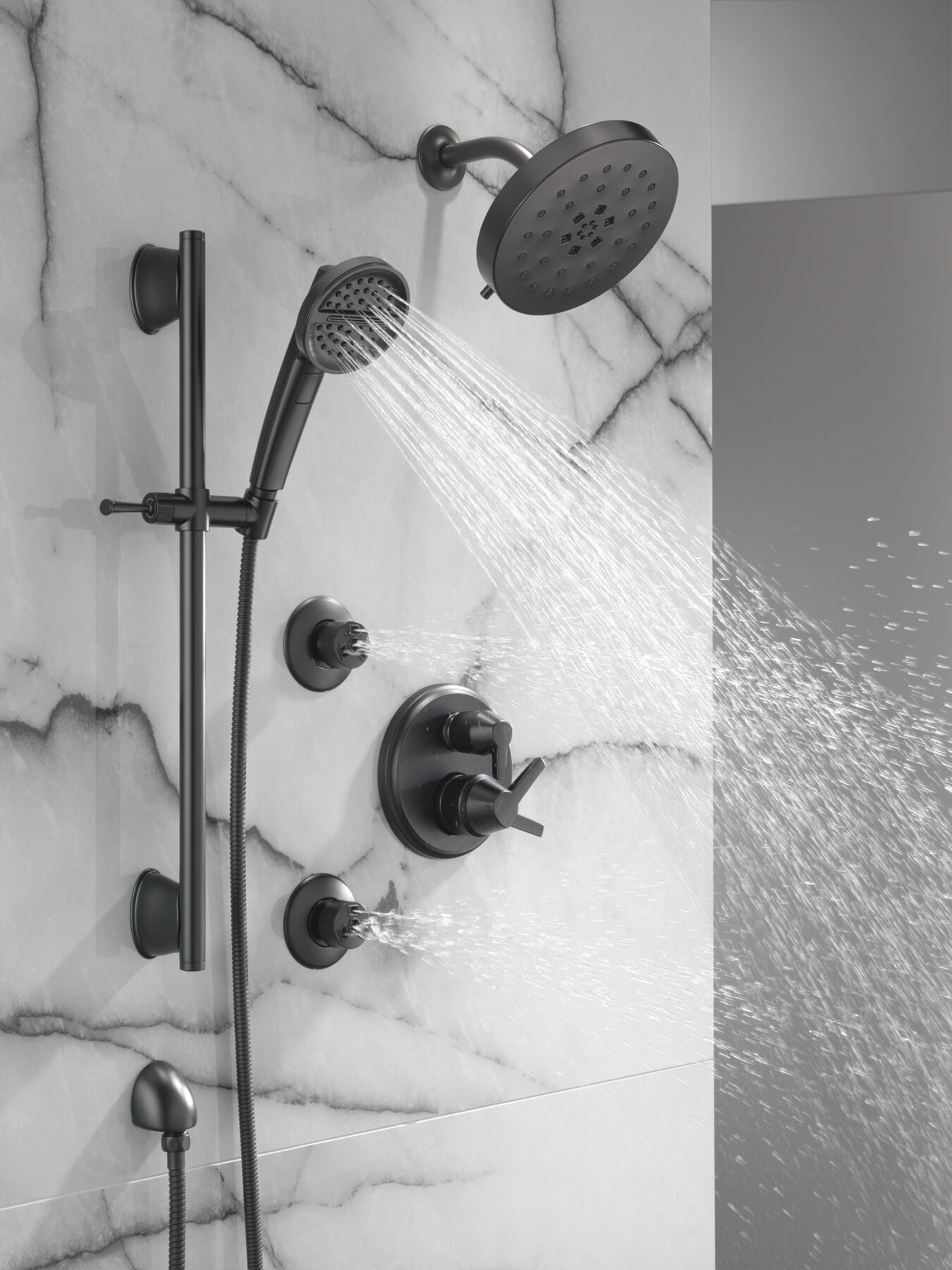 HydraChoice® Round Body Spray Trim in Matte Black T50010-BL | Delta Faucet