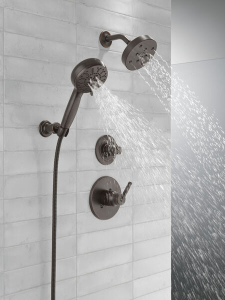 7-Setting Wall Mount Hand Shower with Cleaning Spray in Venetian Bronze ...