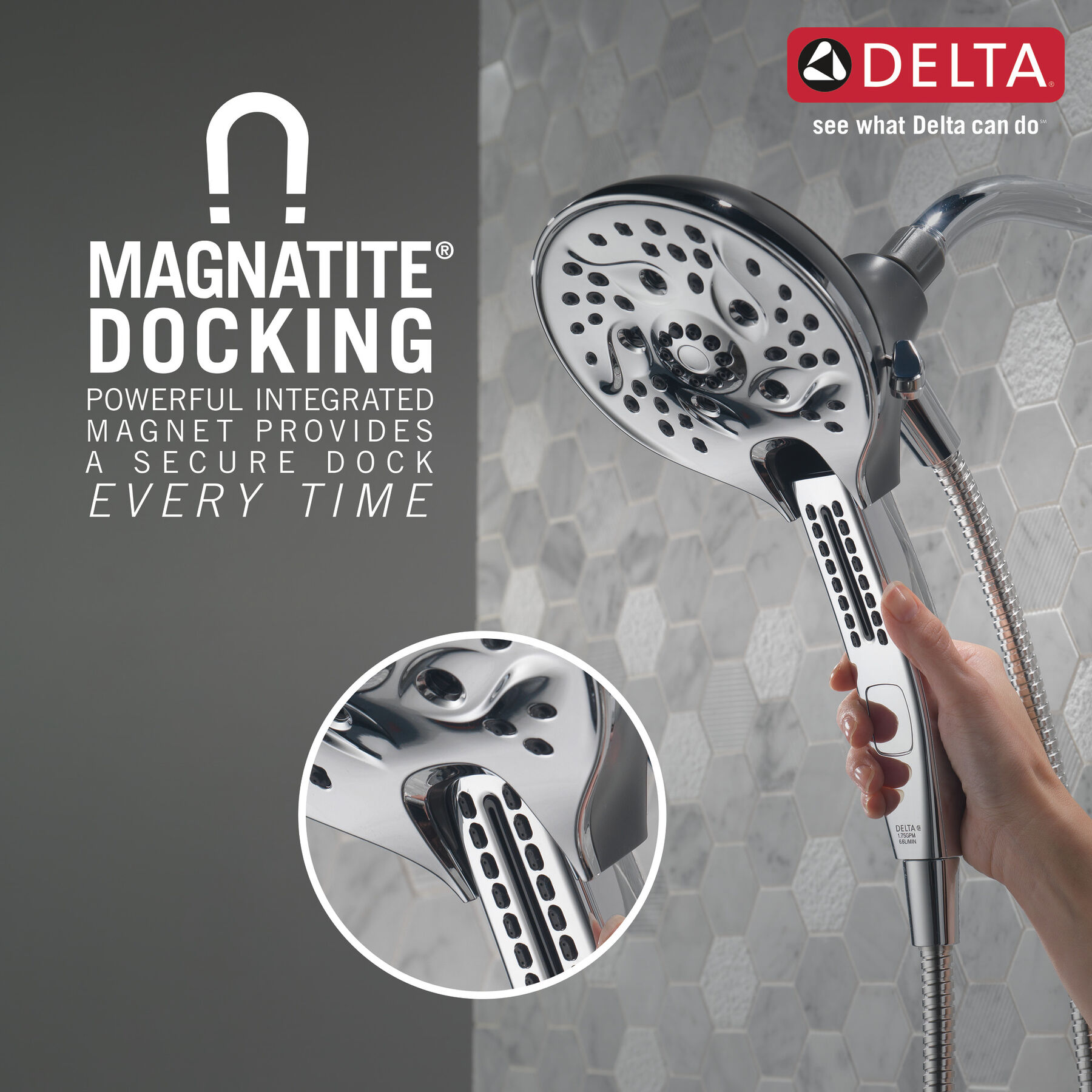 Combo H2O HSSH 1.75 GPM MagnaTite 5S in Chrome 75510 | Delta Faucet