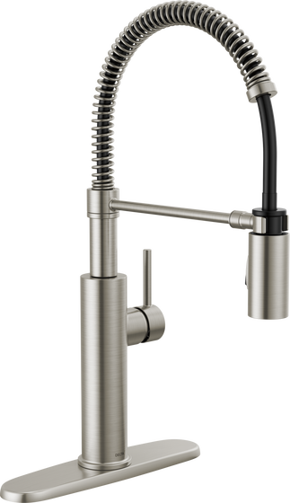Single-Handle Pull-Down Spring Kitchen Faucet (Recertified) in ...