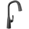 Single Handle Pull-Down Kitchen Faucet in Matte Black 9176-BL-DST ...