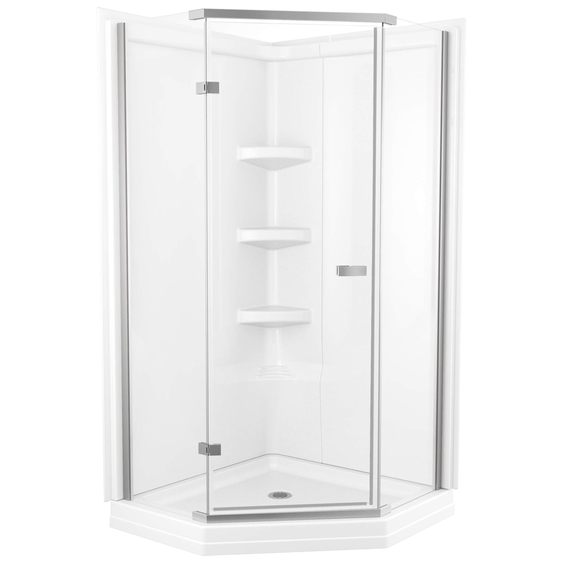 Shower Base with Wall and Enclosure Bundle in Stainless BVS42238-SS ...