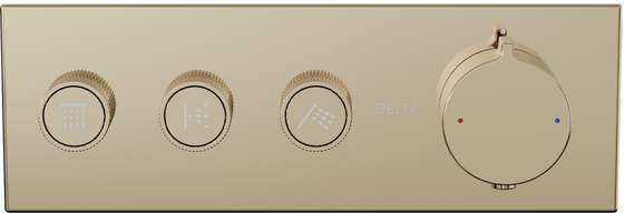 High Flow Push Button Themrostatic Trim 3 Outlet in Polished Nickel ...