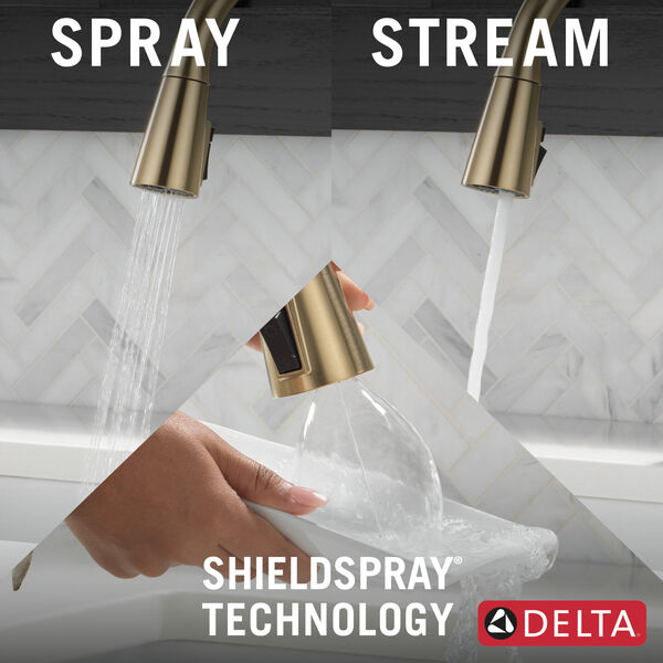 Single Handle Pull-Down Kitchen Faucet with ShieldSpray Technology in ...