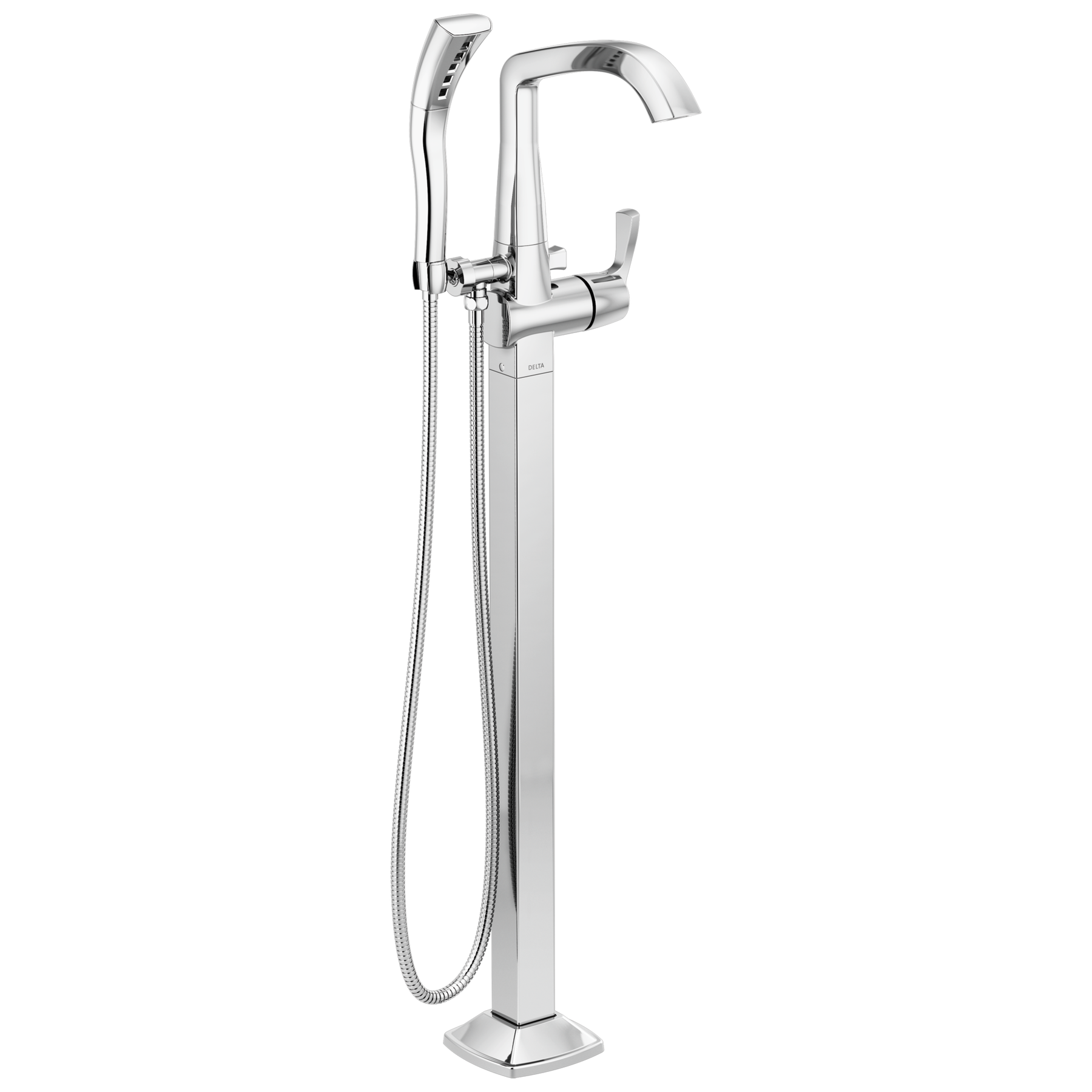 Floor Mount Tub Filler Trim in Lumicoat® Chrome T4776-PR-FL | Delta Faucet