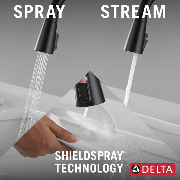 Single Handle Pull-Down Kitchen Faucet with ShieldSpray Technology in ...