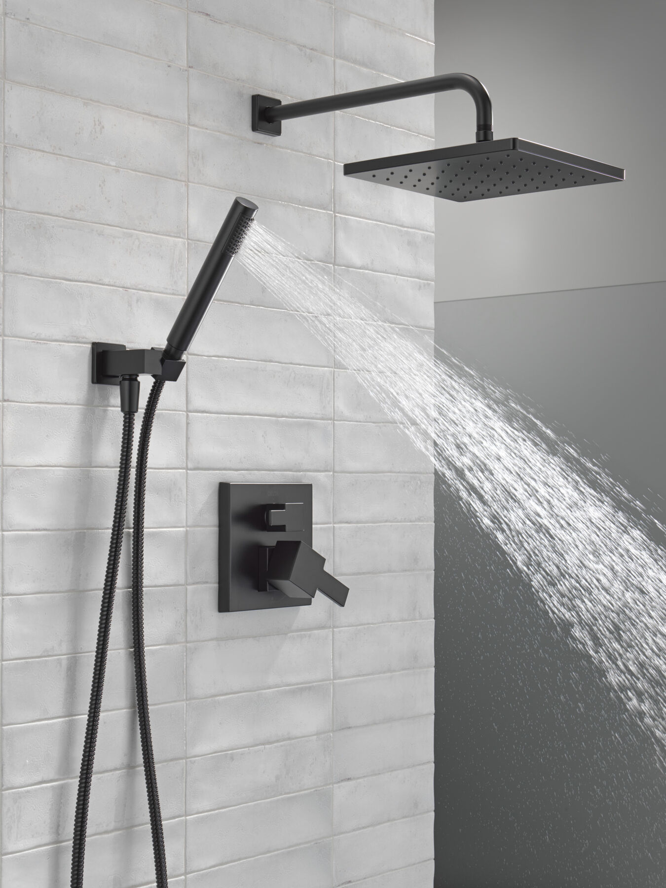 Raincan Shower Rough & Trim w/ HS 1L 14S (Recertified) in Matte Black ...