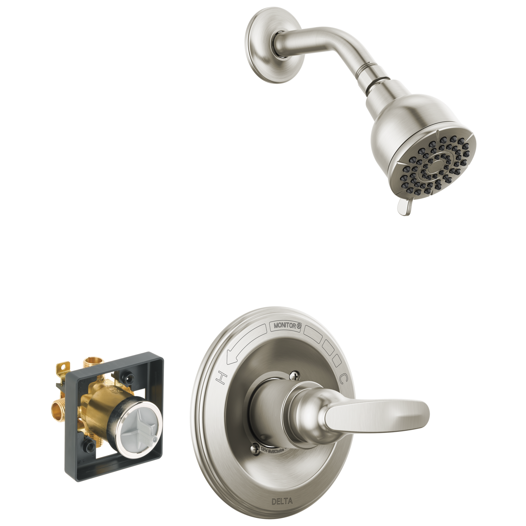 Shower Trim with Universal Rough Bundle - 13 Series in Stainless FVS2 ...