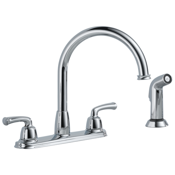 Two Handle Kitchen Faucet with spray in Chrome 21916 | Delta Faucet