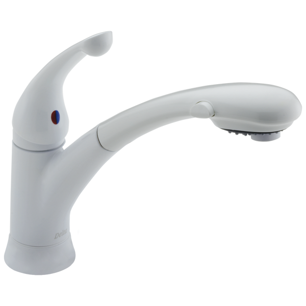 Pull-Out Kitchen Faucet 1L (Recertified) in White 470-WH-DST-R | Delta ...