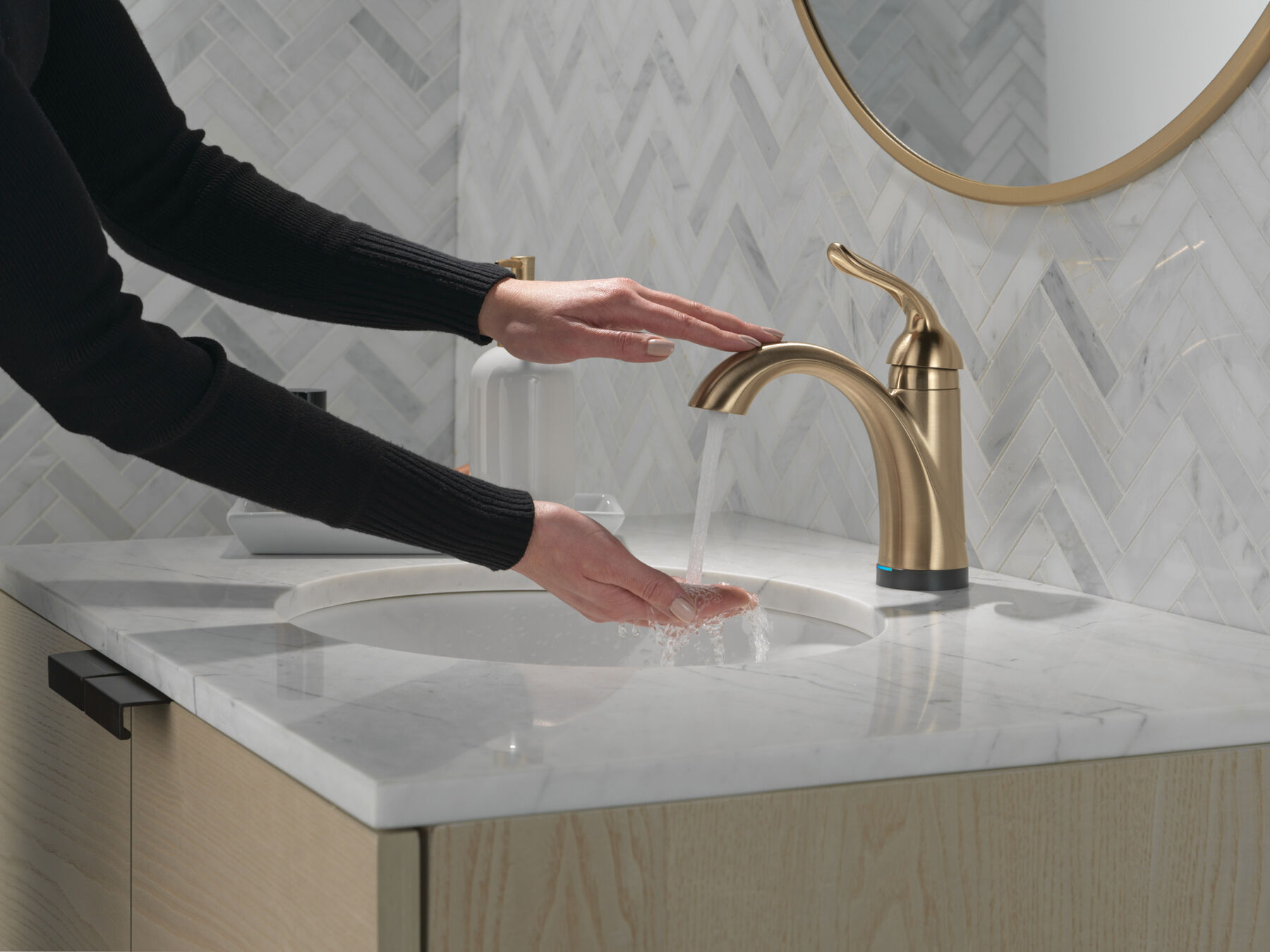 Touch2O® Bathroom Faucet with Touchless Technology in Champagne Bronze ...