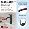Single Handle Pull-Down Bathroom Faucet in Matte Black 15749LF-BLPD | Delta Faucet