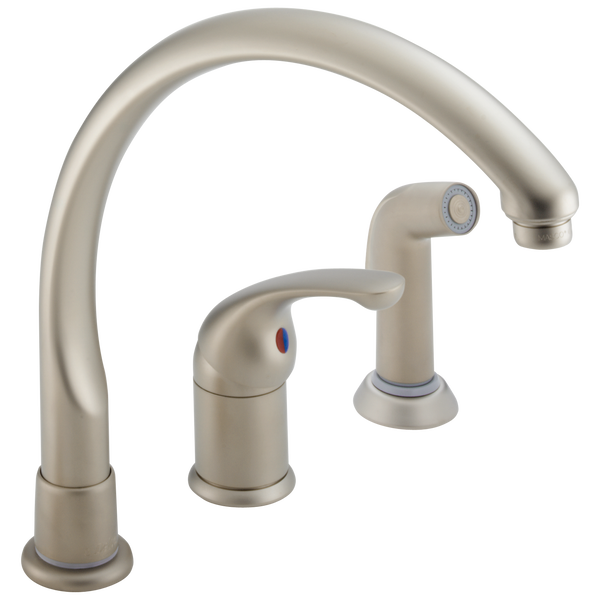 Single Handle Kitchen Faucet in Pearl Nickel 172-NNWF | Delta Faucet