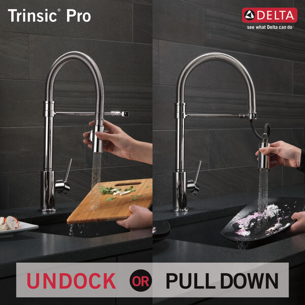 Single-Handle Pull-Down Spring Kitchen Faucet (Recertified) in Chrome ...