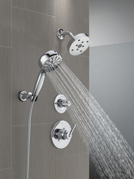 7-Setting Wall Mount Hand Shower with Cleaning Spray in Lumicoat ...
