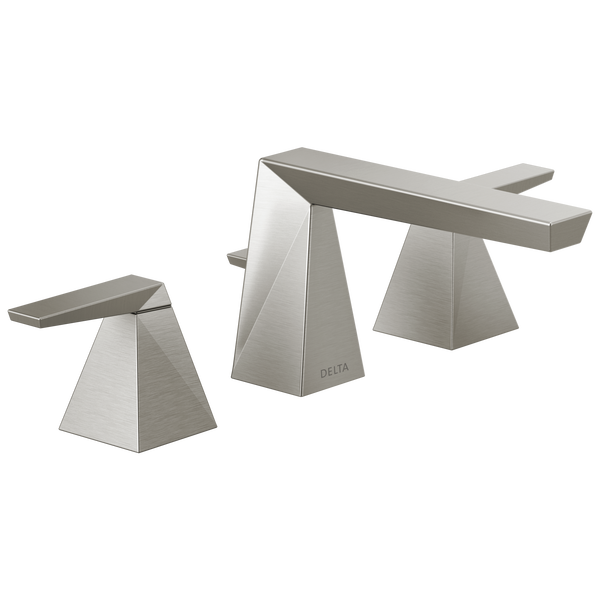 Two Handle Widespread Bathroom Faucet in Lumicoat® Stainless 35543-SS-PR-MPU-DST | Delta Faucet