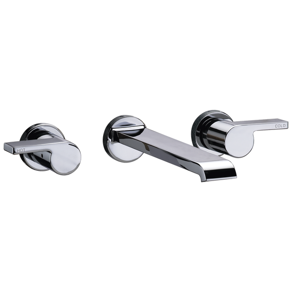 Two Handle Wall Mount Bathroom Includes Pop-Up - Delex Valve in Chrome ...