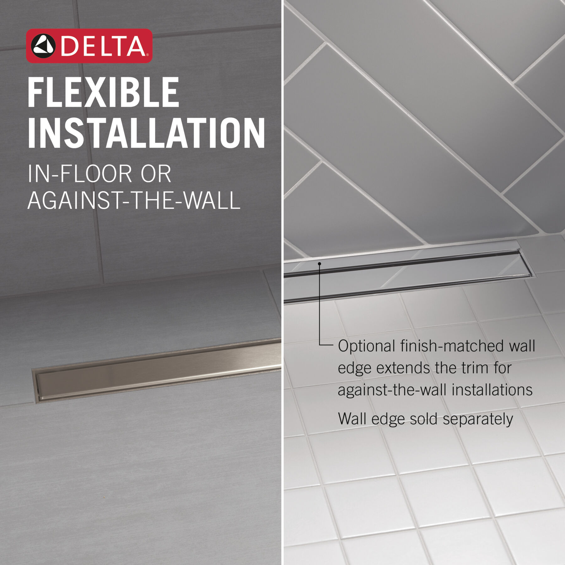 24" Reversible Linear Shower Drain Trim in Chrome DT0732413 | Delta Faucet