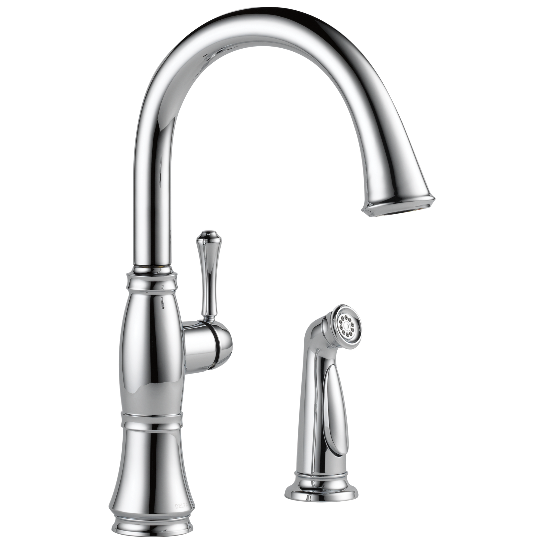 Single Handle Kitchen Faucet with Spray in Chrome 4297-DST | Delta Faucet