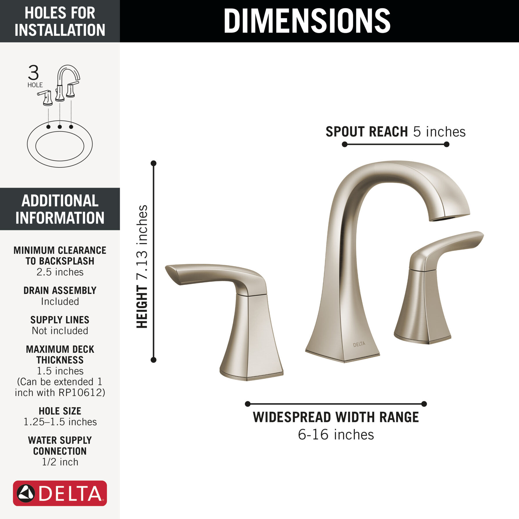 Two Handle Widespread Bathroom Faucet in Spotshield Brushed Nickel ...