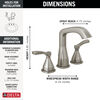 Two Handle Widespread Bathroom Faucet in Lumicoat® Stainless 35776-SS-PR-MPU-DST | Delta Faucet