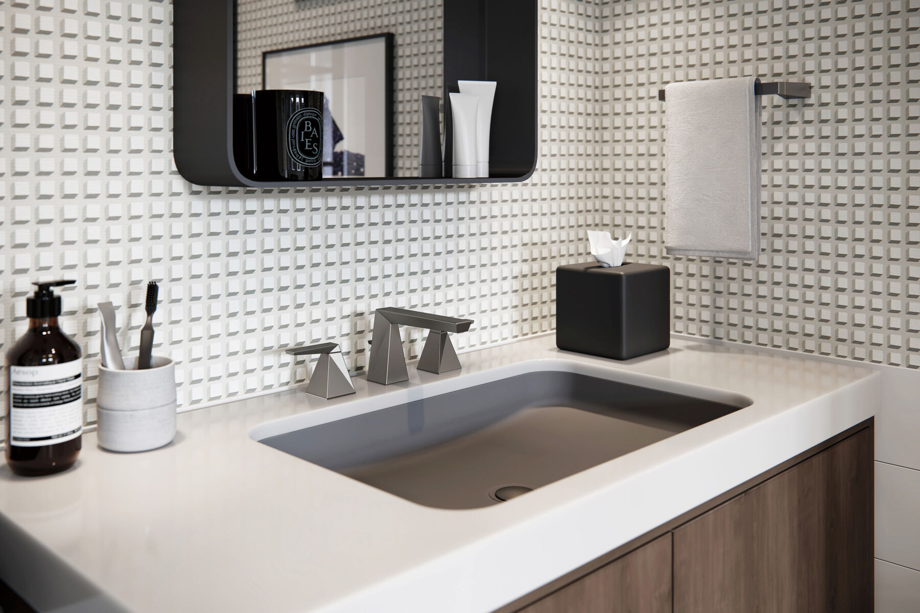 Two Handle Widespread Bathroom Faucet in Lumicoat® Black Stainless 35543-KS-PR-MPU-DST | Delta ...