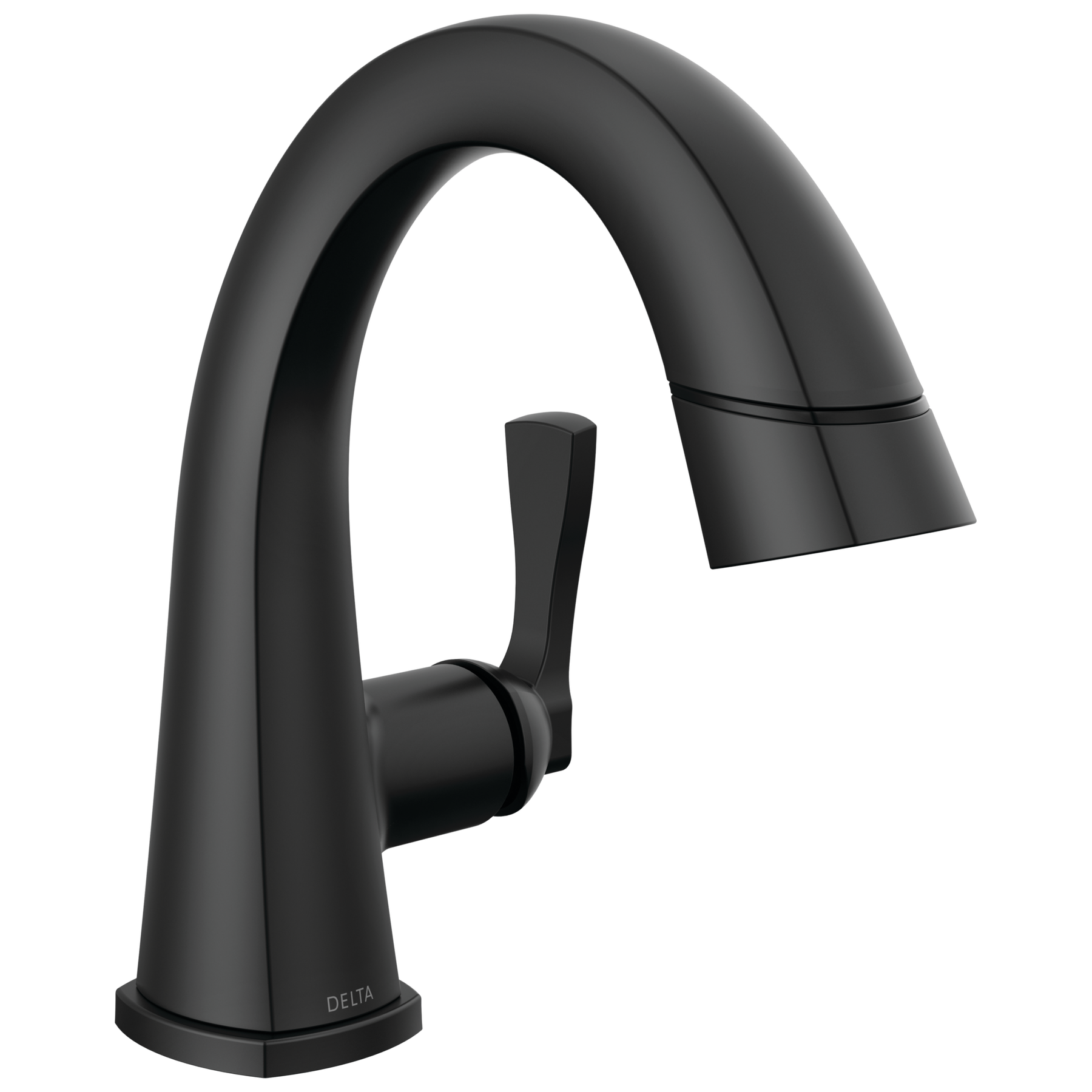 Single Handle Pull Down Bathroom Faucet (Recertified) in Matte Black 577-BLPD-DST-R | Delta Faucet